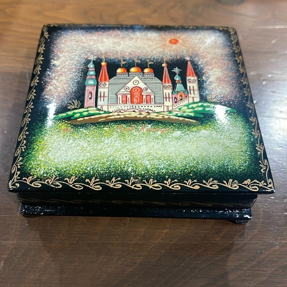 Source Unknown | Other | Vintage Decorative Handpainted Box With Castle ...